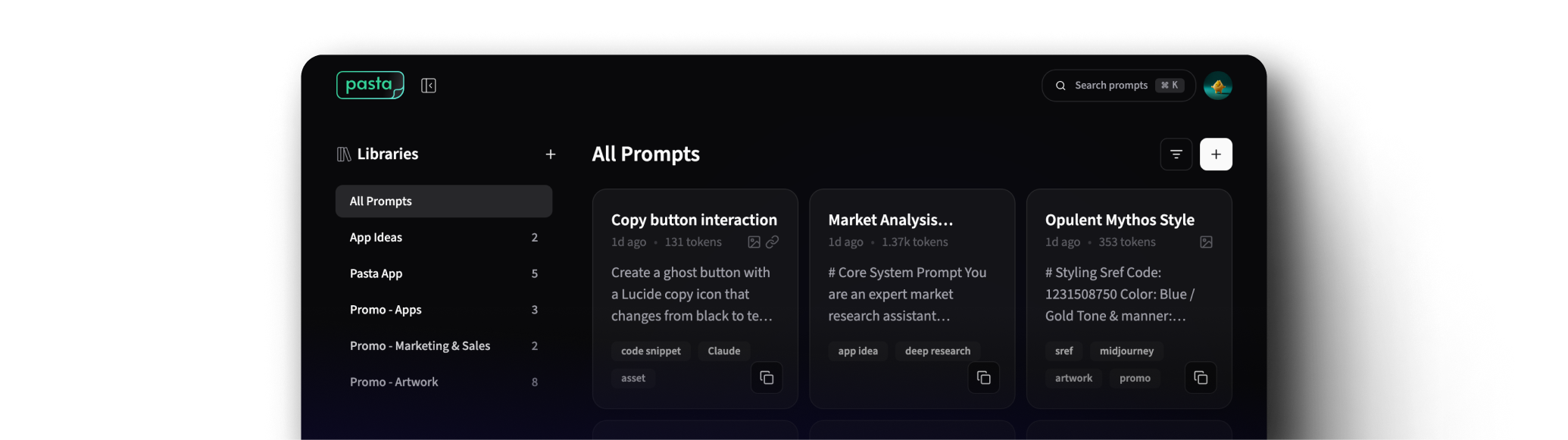 Pasta - Organize Your AI Prompts | Prompt Management Tool